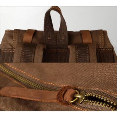 Mochila Vintage Urbana de Lona y Cuero | Mr. Store